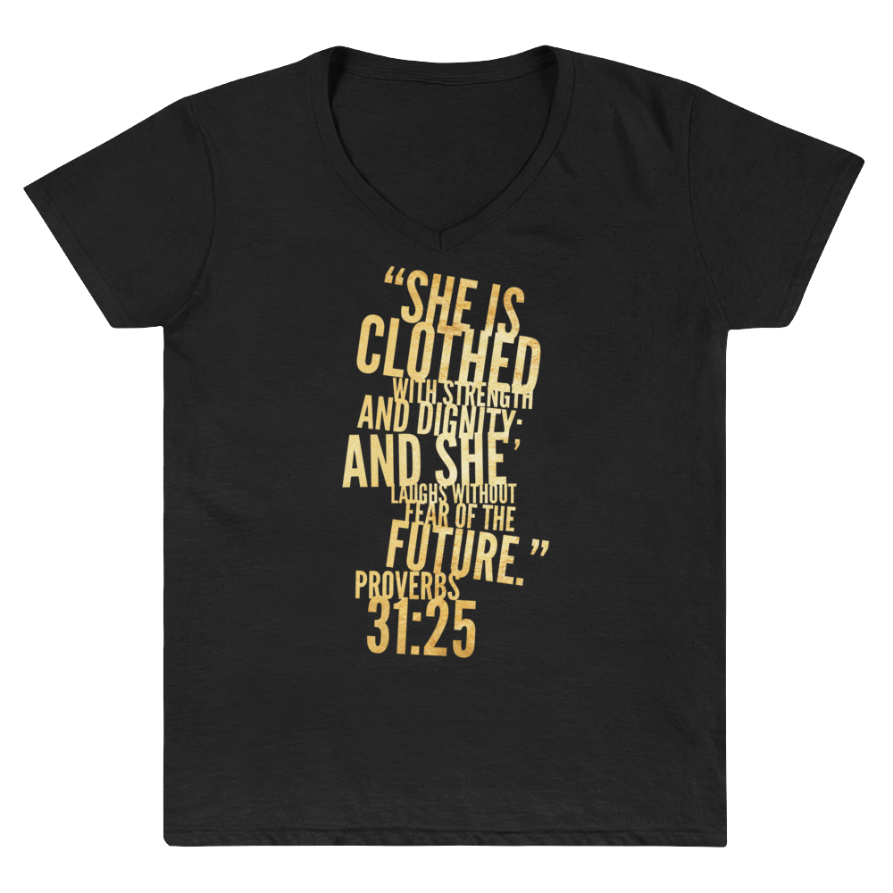 Proverbs 31 Women T Shirt V Neck Bow Apparel