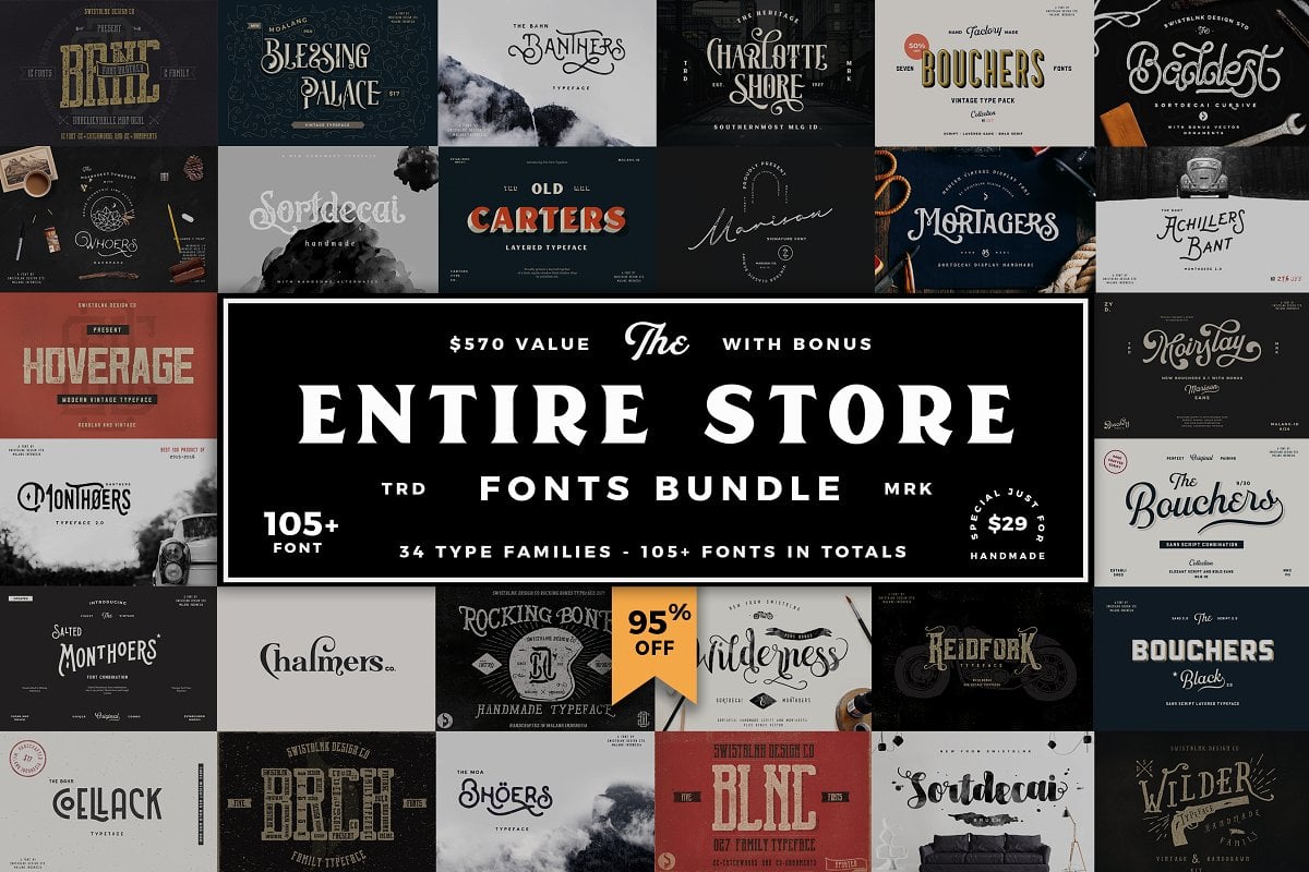 S A N S A N D S O N S | Entire Store Bundle - 104 Fonts