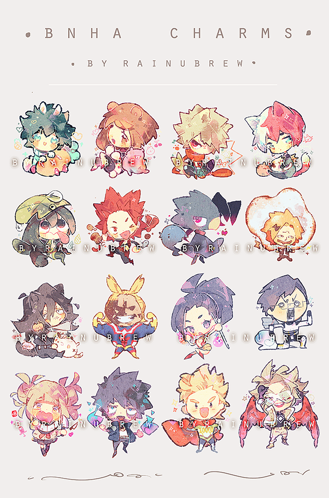 BNHA | 2 inch charms | rainubrew