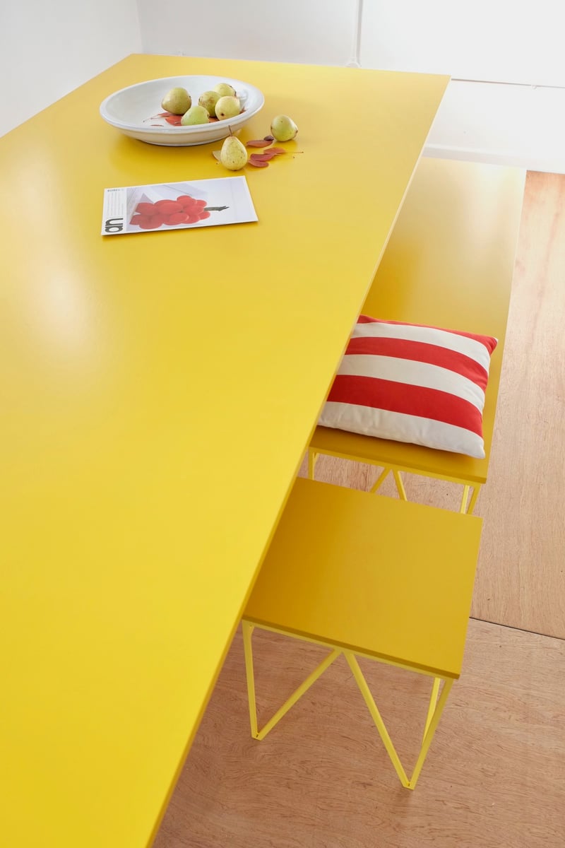 Colour Play Dining Table in Yellow / &New - Modern British Furniture