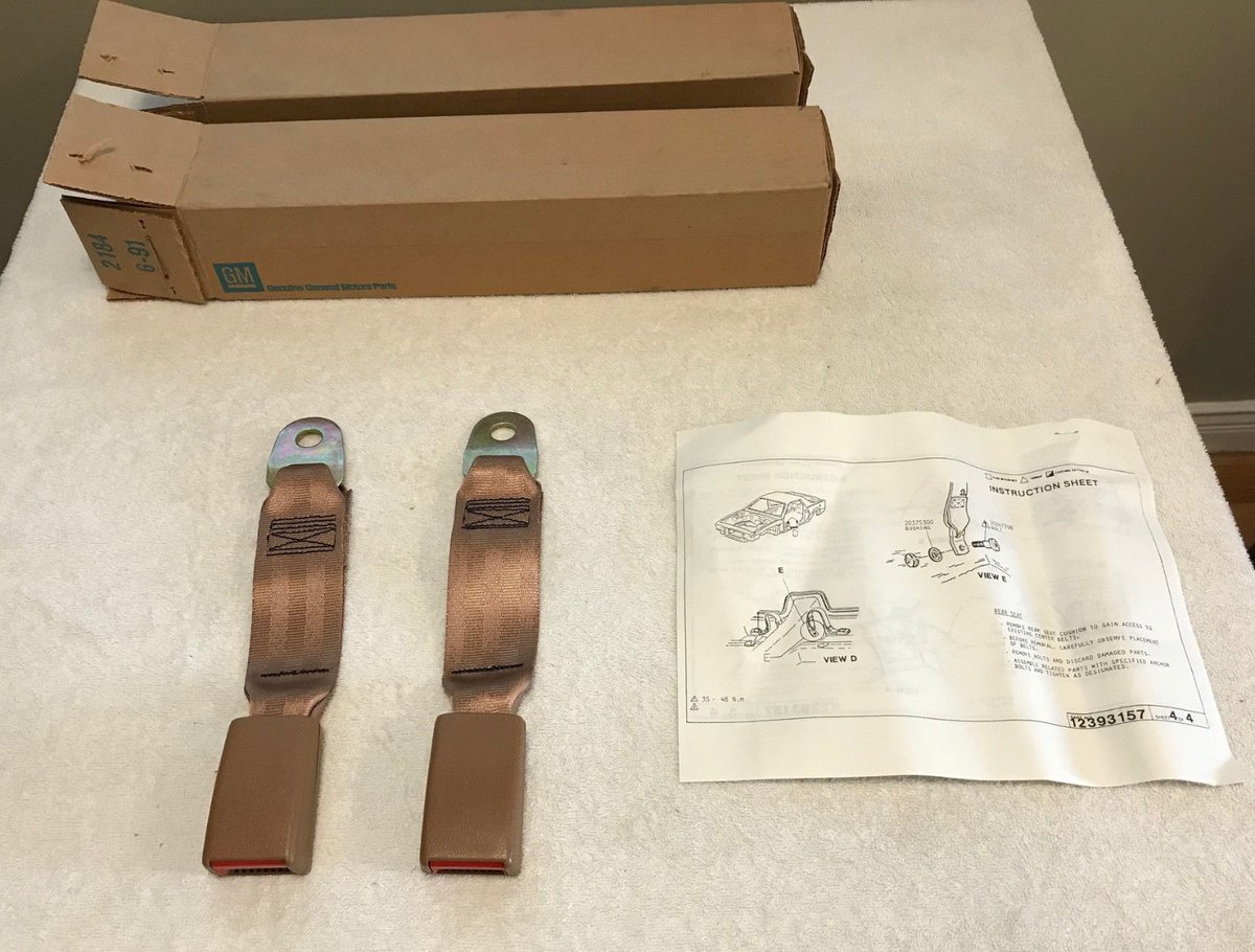 Nos Camaro Firebird And Trans Am Med Beechwood Rear Belt Buckle Pair
