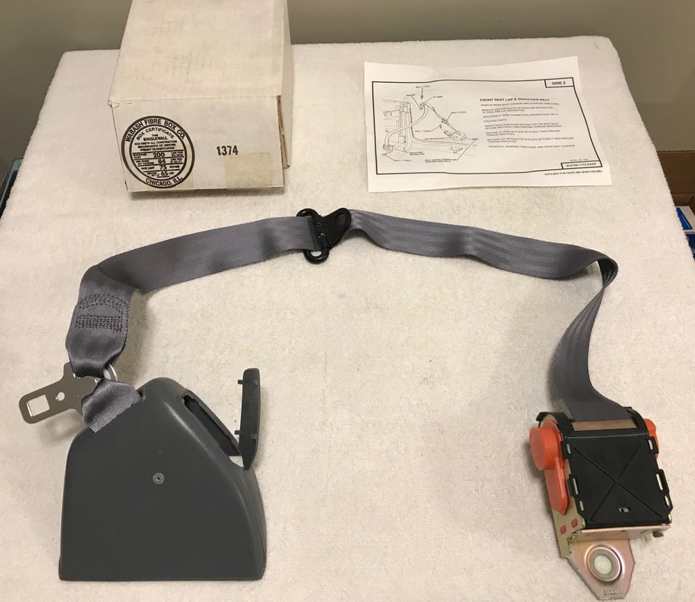 Camaro Iroc Firebird Convertible Med Beechwood Front Nos Gm Seat Belt