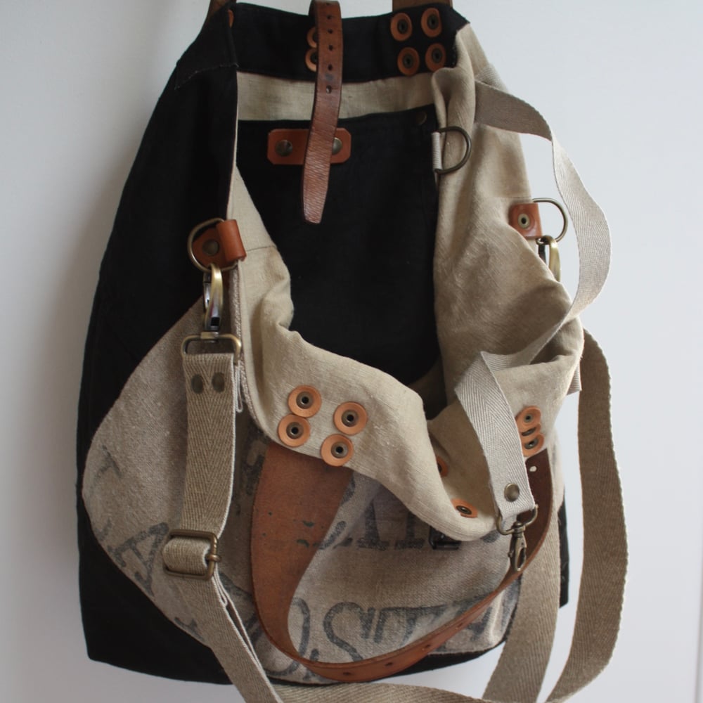 Sac cabas France Poste & military black / Le Grenier de Ninon
