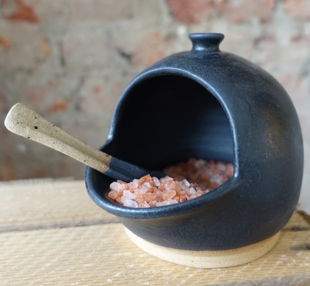 Salt Pig in Black / Marguerite Ceramics