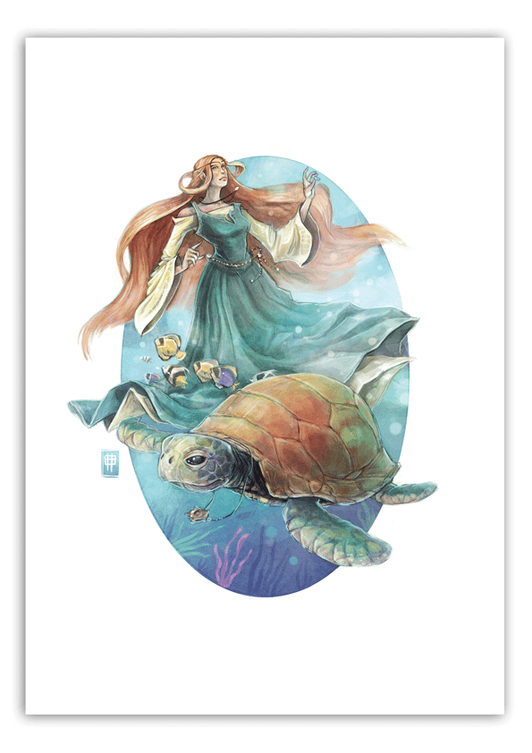 Sea Turtle - A3 Poster Print | Tristan Tait Illustrations