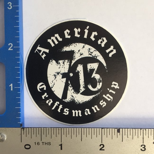 Seven 13 Productions — Seven 13 American Craftsmanship Logo Sticker Seven 13 Productions — Seven 13 American Craftsmanship Logo Sticker
