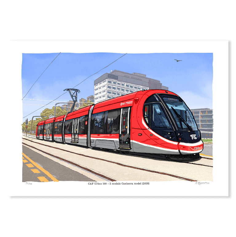 Digital Print of Transport Canberra Light Rail Vehicle | Newcastle Productions