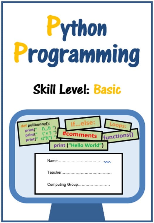 Python Programming Text Based Coding Booklet Computer Creations Ltd