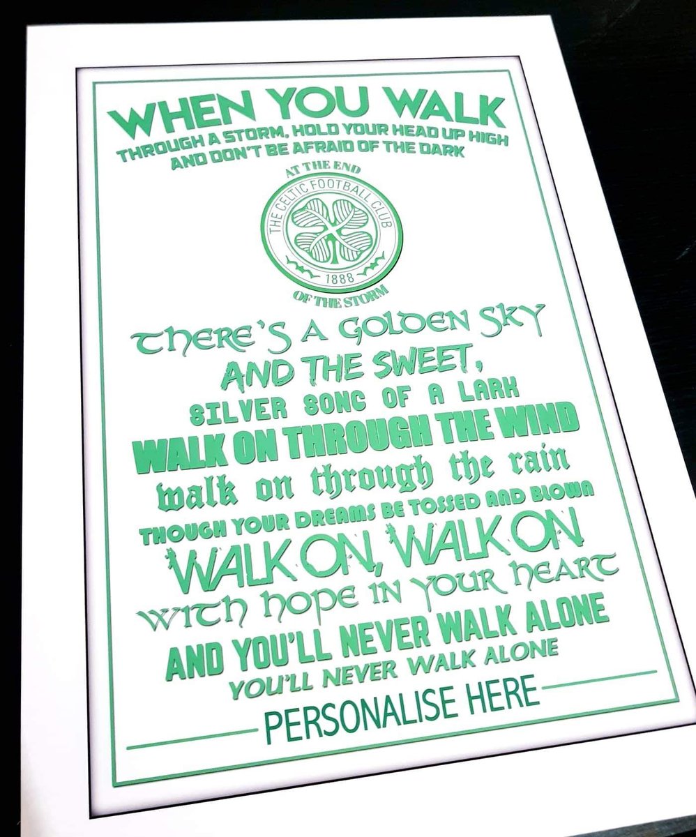 Celtic YNWA A3 print with free personalisation | Proclamation Prints
