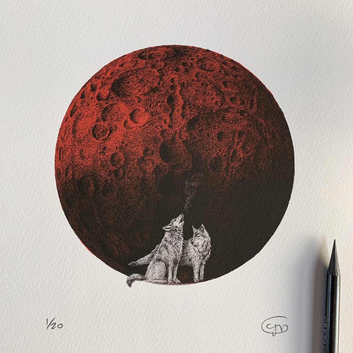 Wolf Blood Moon | CJP art