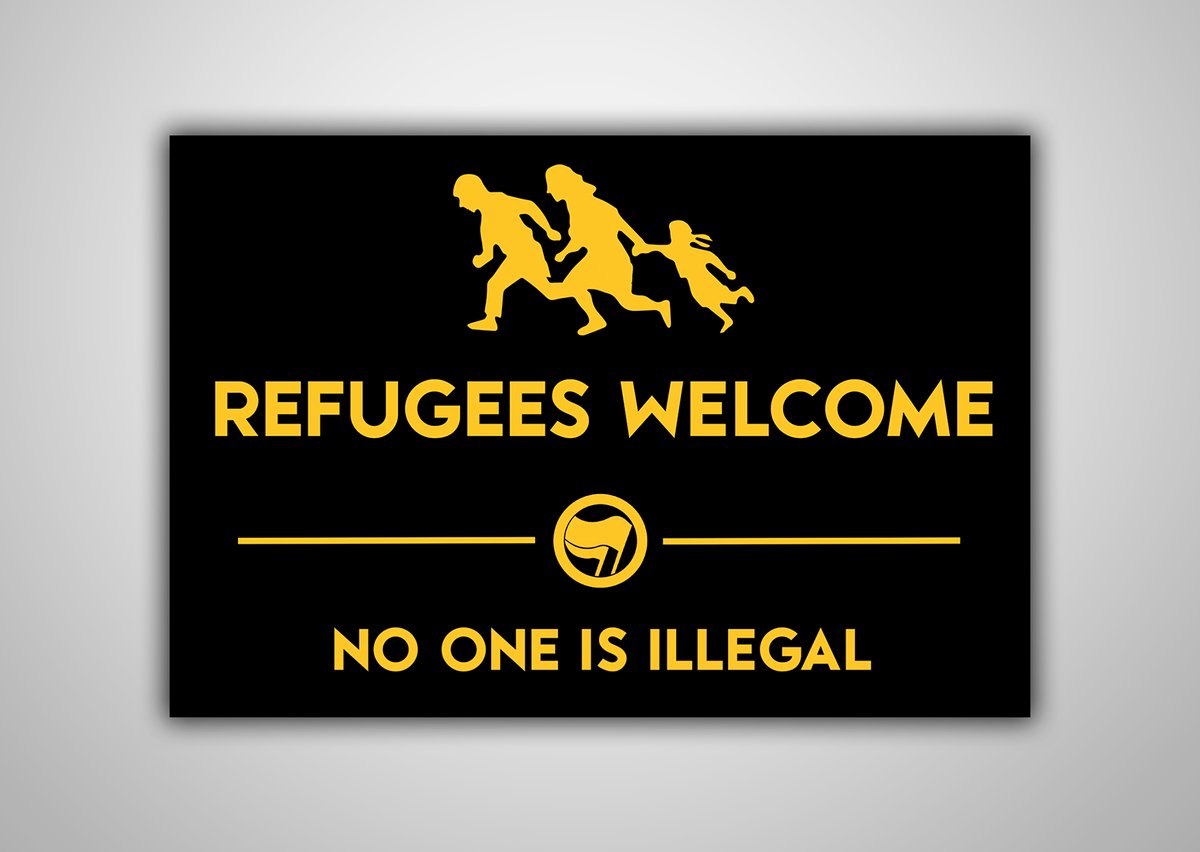 100 Autocollants "REFUGEES WELCOME" | STICKERS DETER
