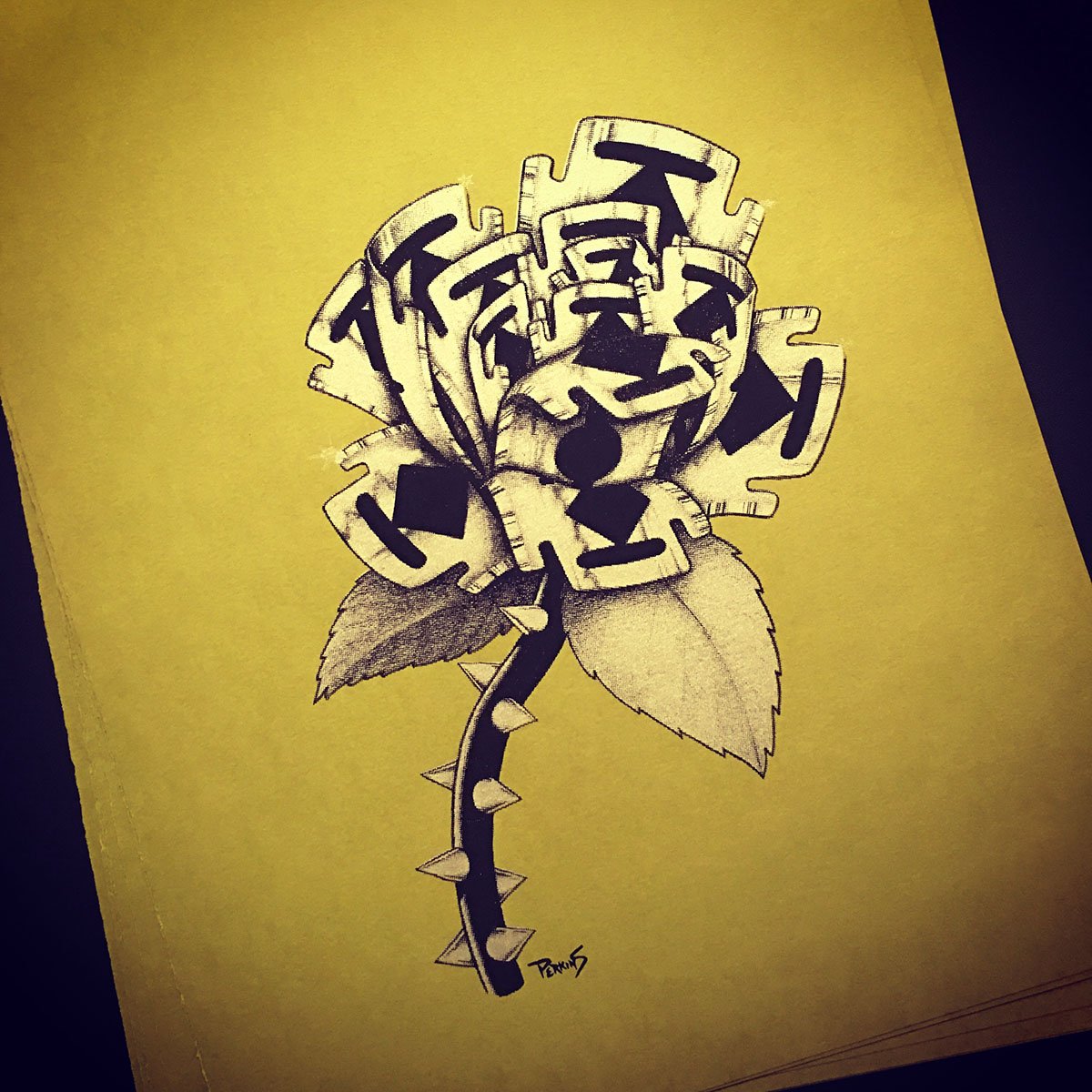 Razor Rose art print | Billy Perkins