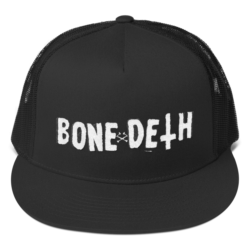 Bone Deth Trucker Hat Snap Back | BONE DETH STITCHES