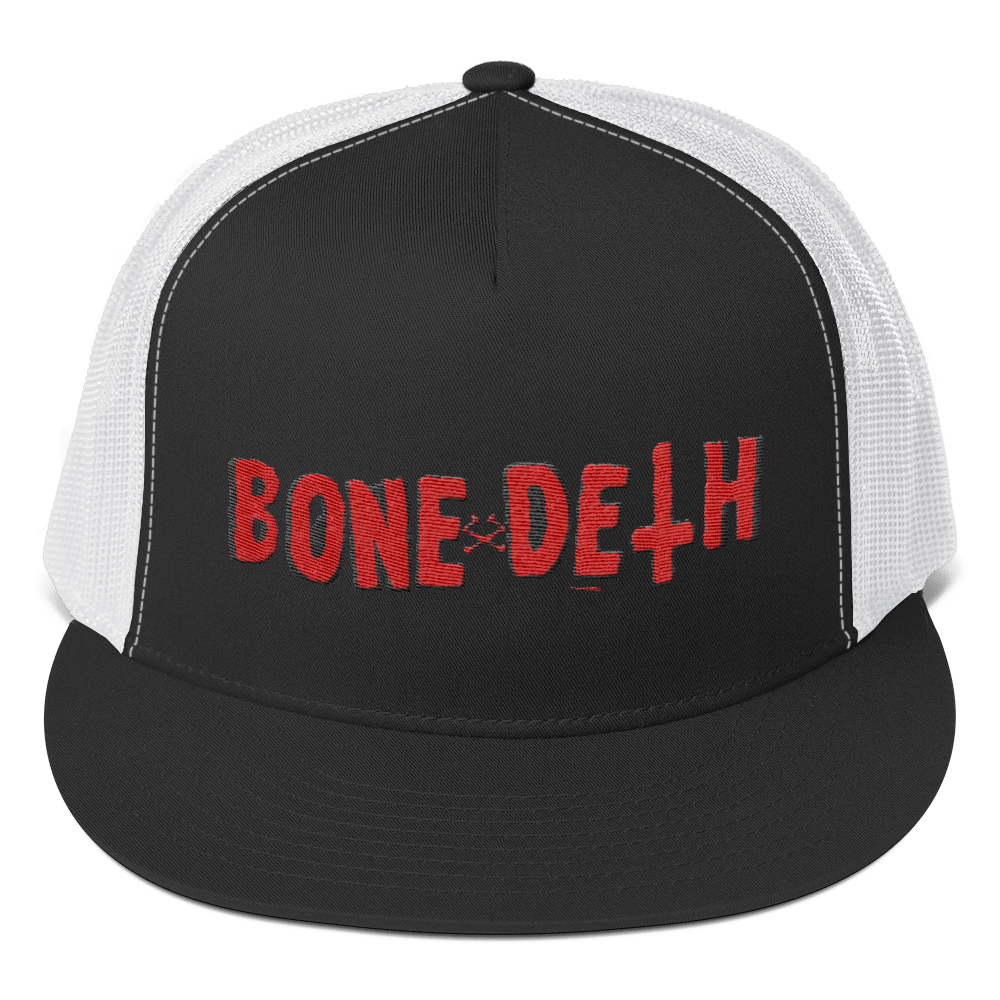 Bone Deth Trucker Hat Snap Back | BONE DETH STITCHES