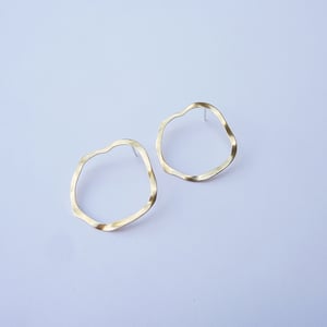Wave Earrings - Wavy gold tone drop stud earrings | Custom Made ...