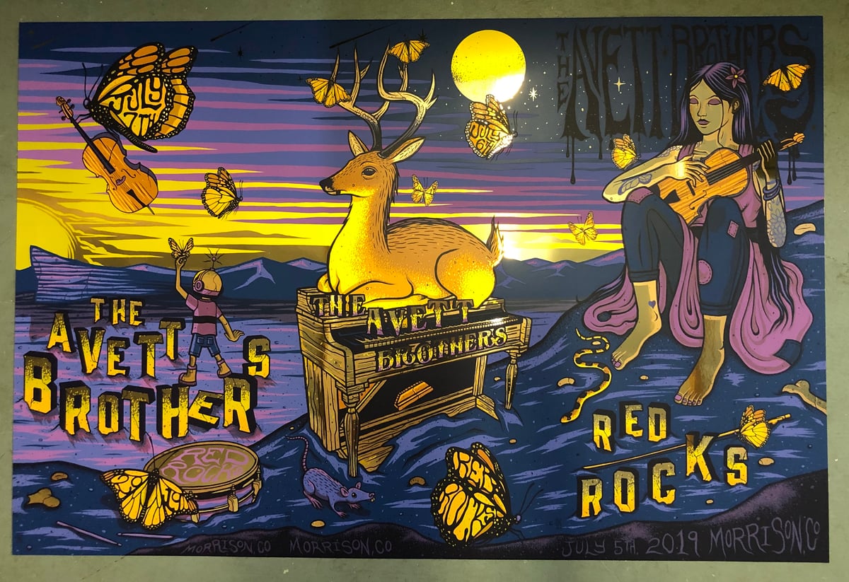 The Avett Brothers - Red Rocks 2019 - VIP Artist Edition Show Color ...