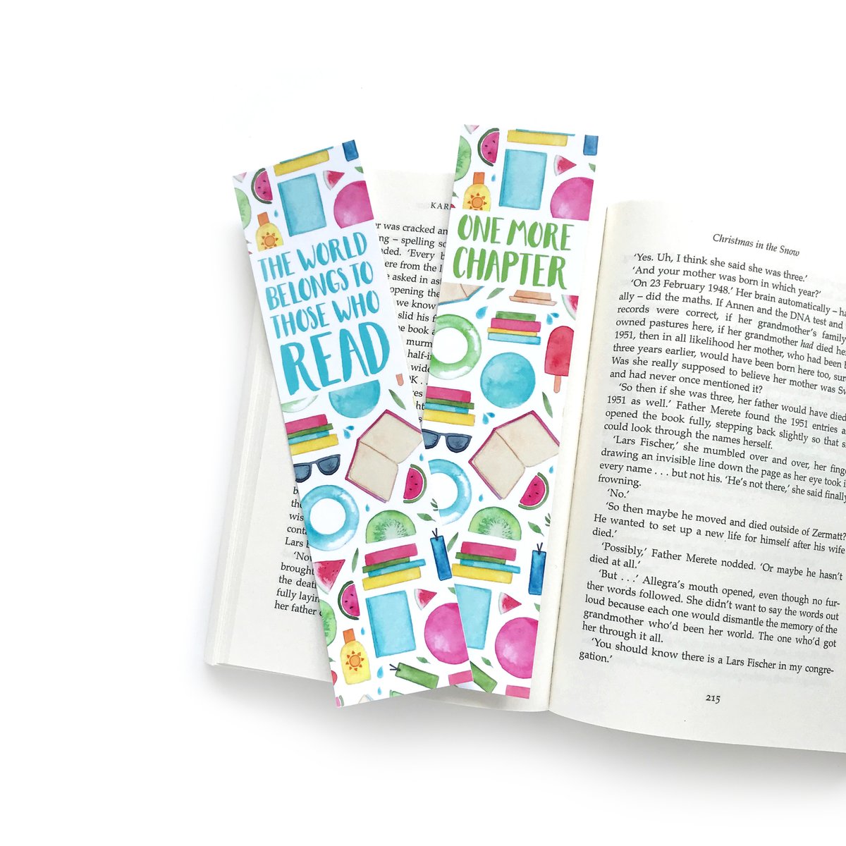 Reading Challenge Double sided Bookmark | Elena O'Neill Illustration