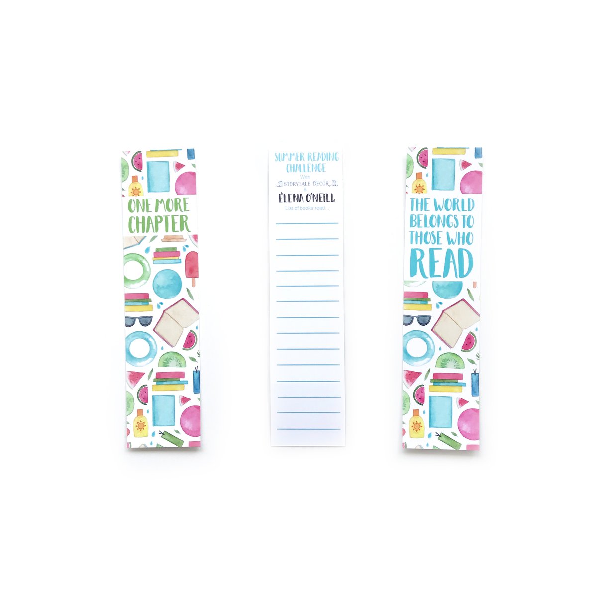 Reading Challenge Double sided Bookmark | Elena O'Neill Illustration