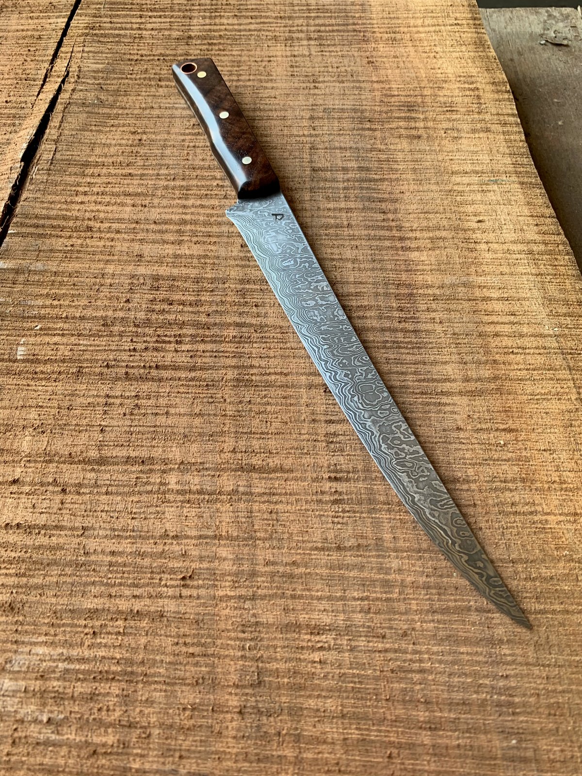 Hand Forged 9" Damascus Steel Fillet Knife / Red Forgeworks