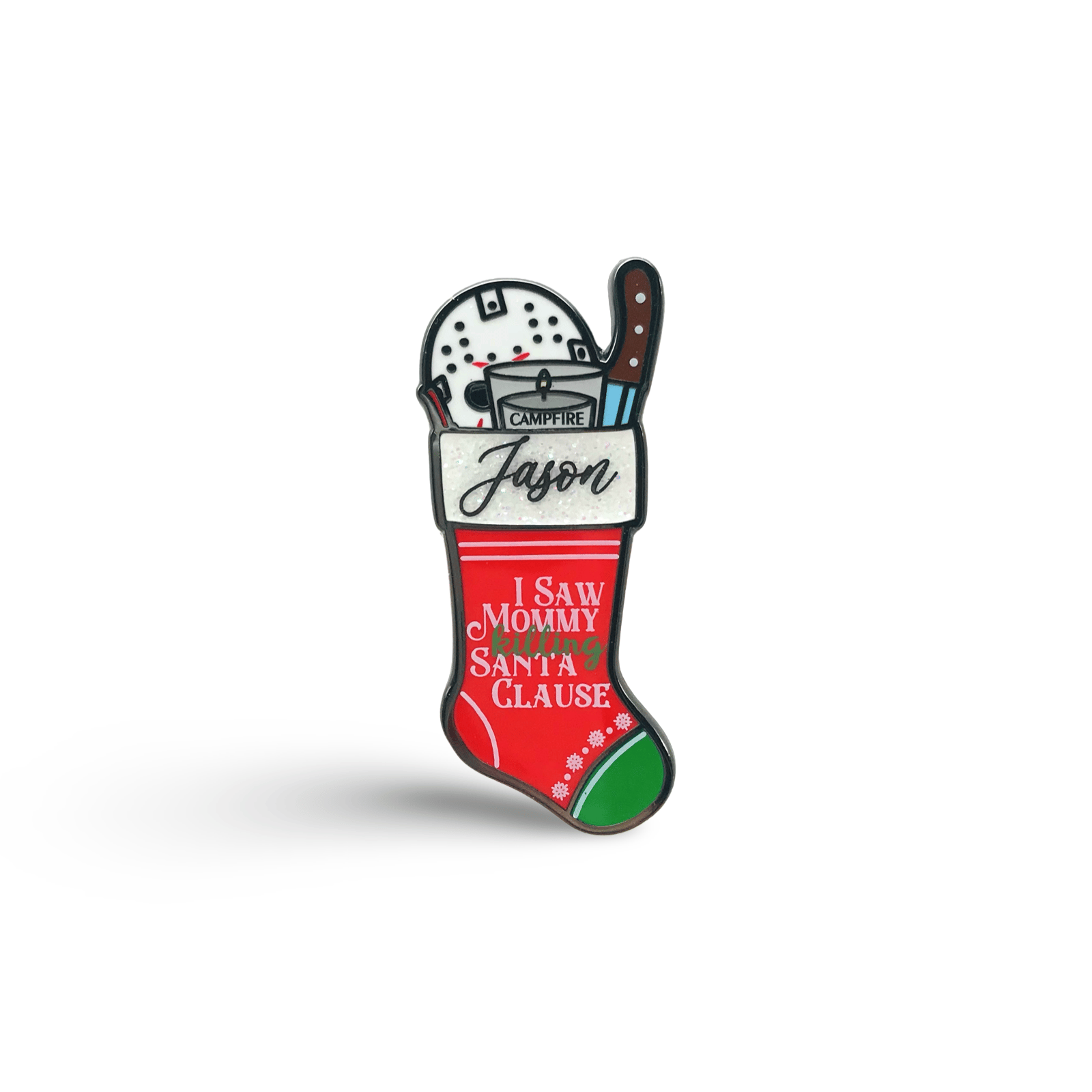 Christmas Horror Stocking "Jason" Friday The 13th Enamel Pin | Millypins