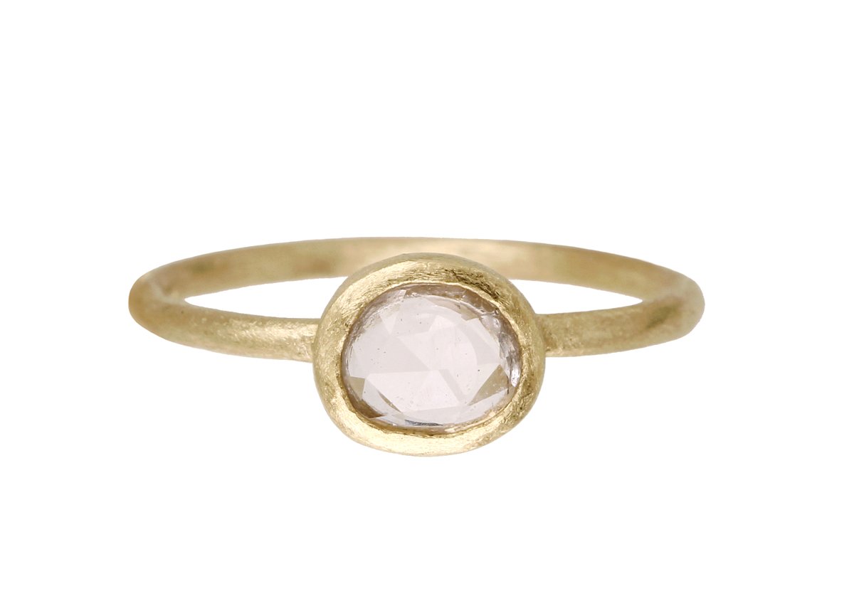 Icy pink sapphire engagement ring. Rose cut. 18k. Samuel | SUNDAYOWL