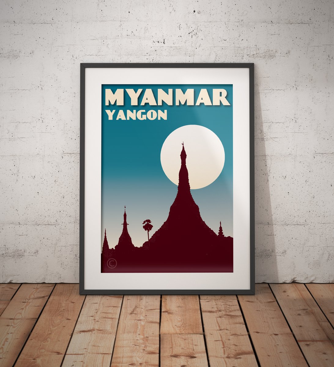 Vintage Souvenirs Myanmar - Posters, Maps & Magnets | Vintage Poster