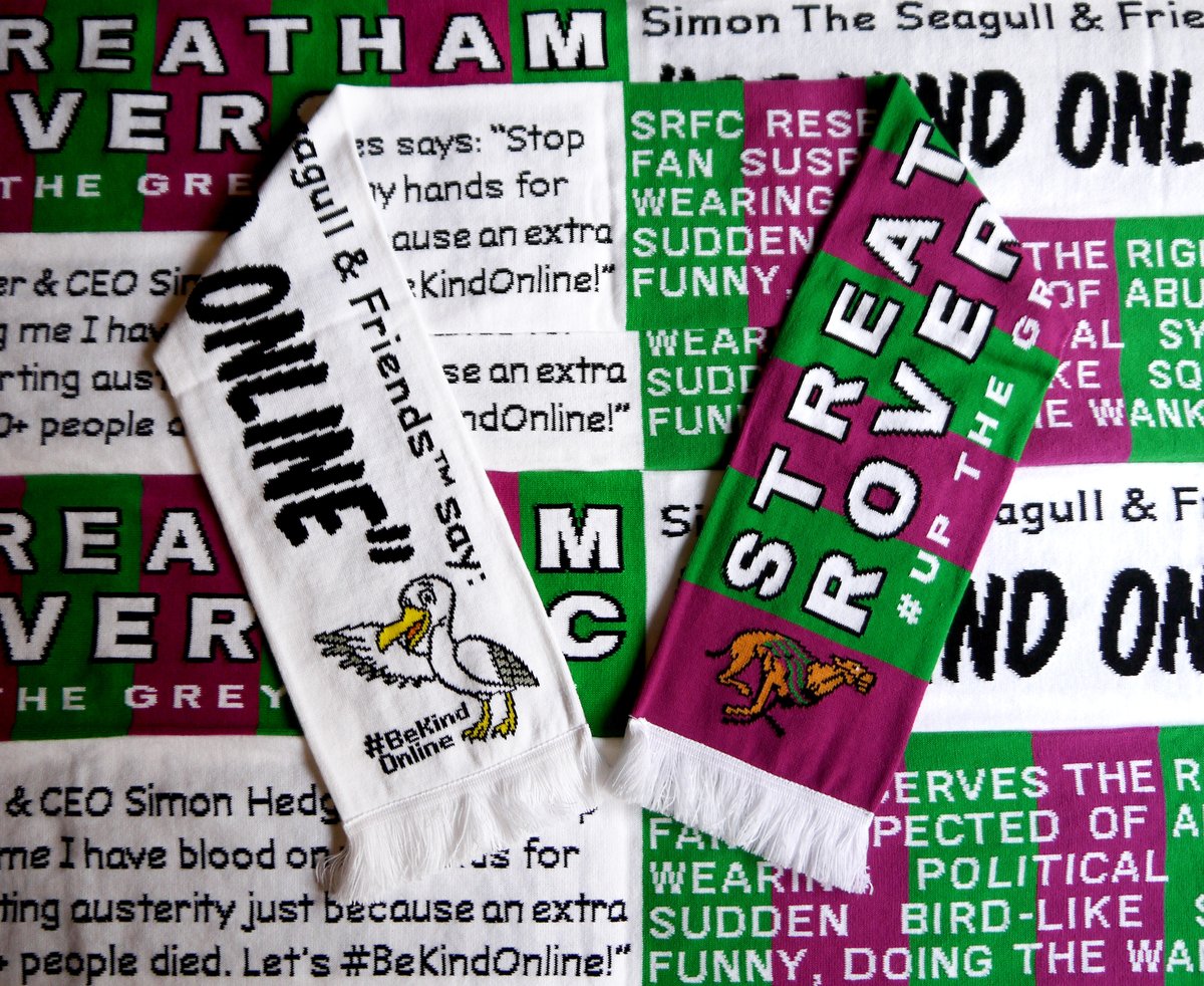 Streatham Rovers FC & #BeKindOnline half & half scarf | Bastardo Sports