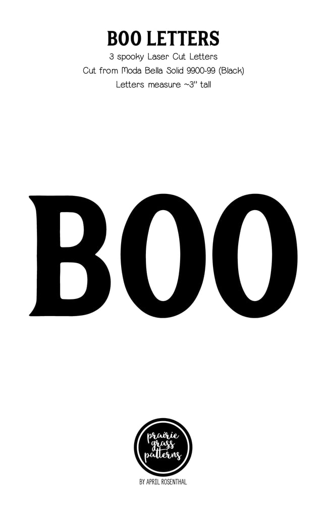 BOO Laser Cut Letters | Prairie Grass Patterns