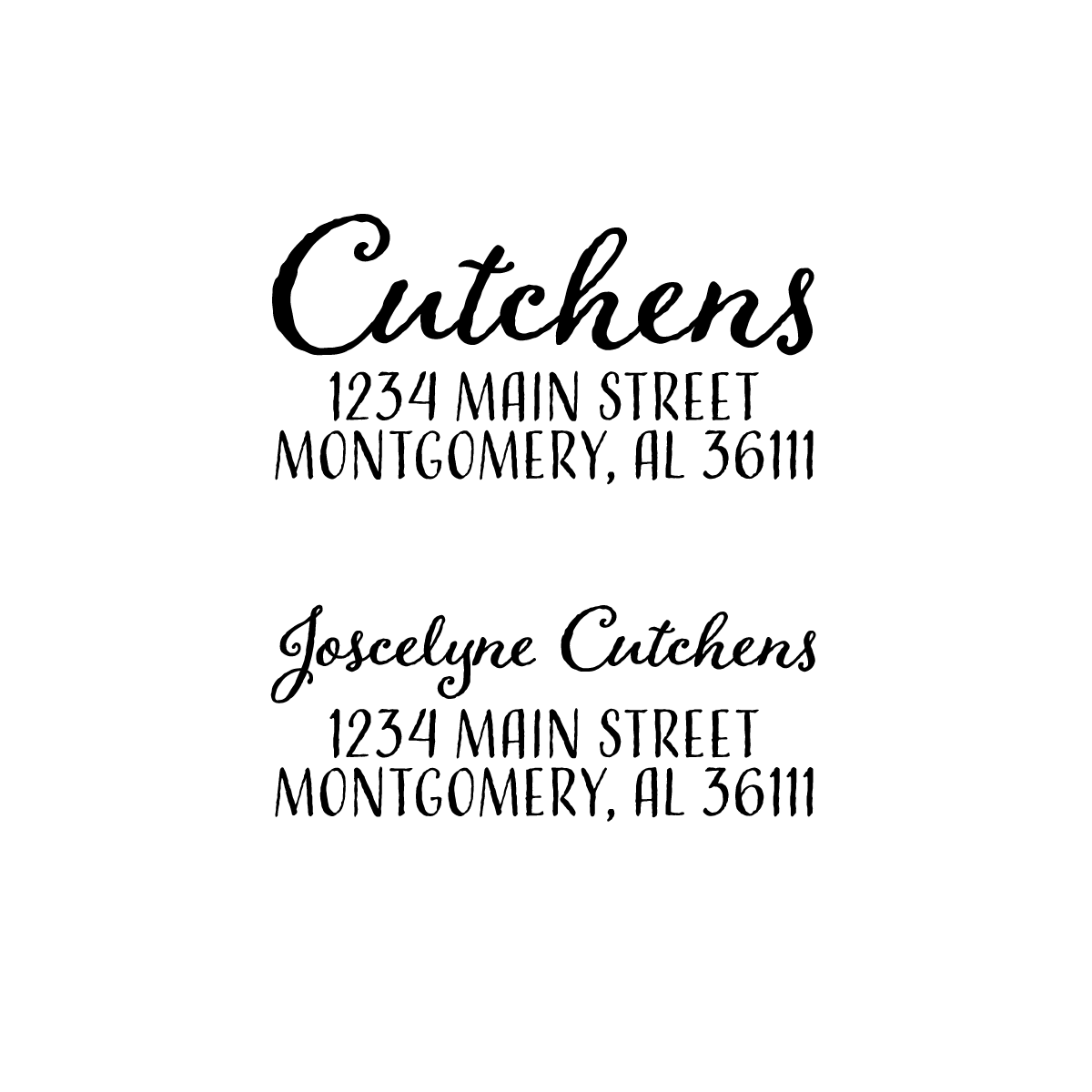 Rustic Cursive Address | bossy Joscie