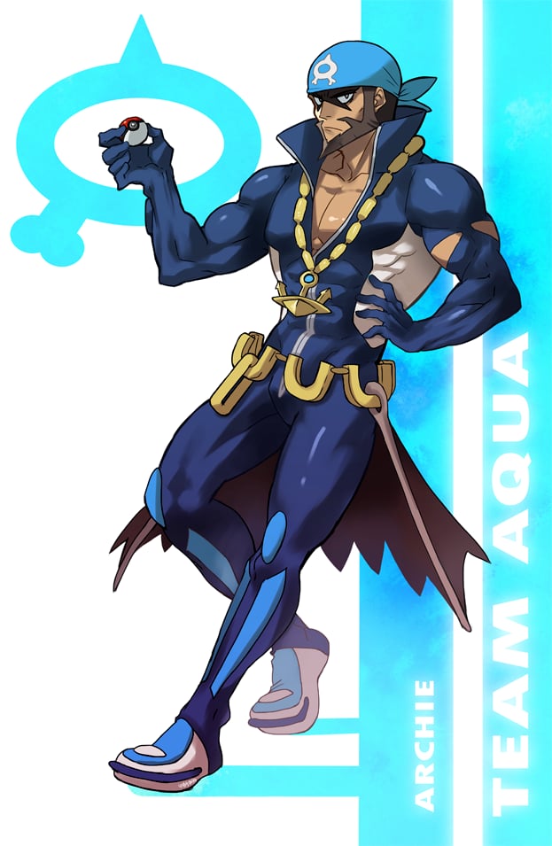 Pokemon ORAS: Team Aqua Archie FULL-BODY 11x17 poster | Nainsoo