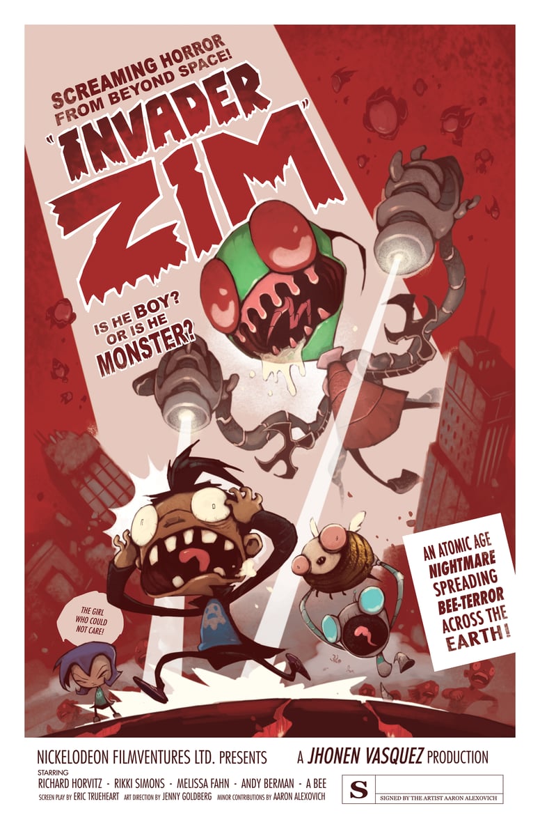 "INVADER ZIM: B-MOVIE" signed poster | HEART-SHAPED SHOP