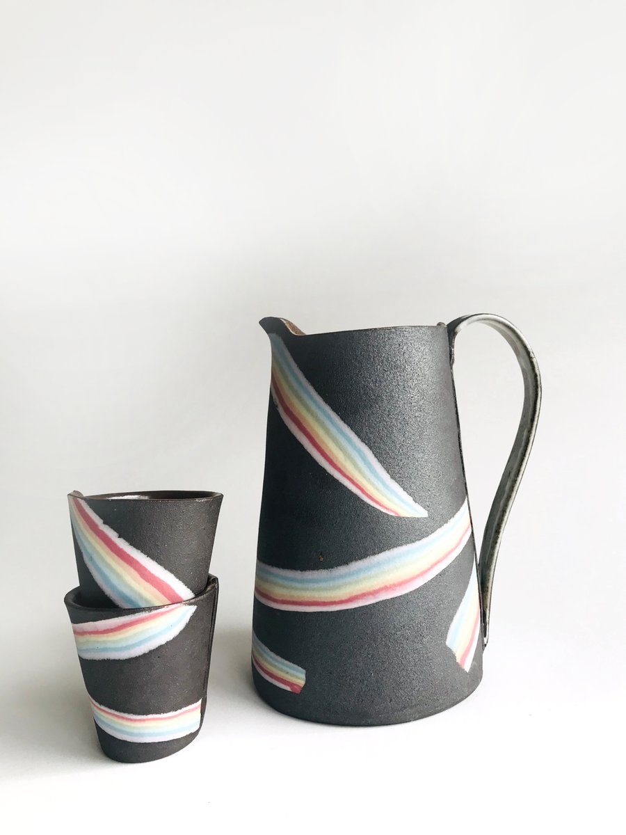 Rainbow on Dark Sky Large Pitcher | Knotwork LA