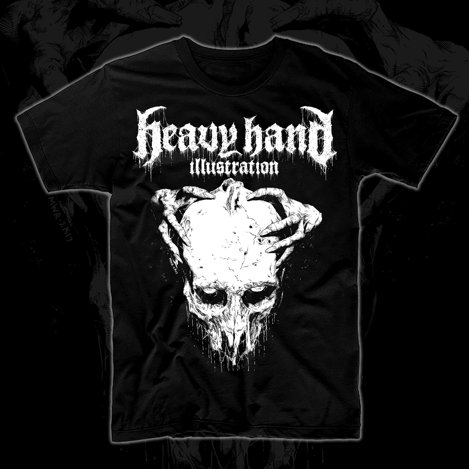 Heavy Hand Illustration — Mutant Skull TS
