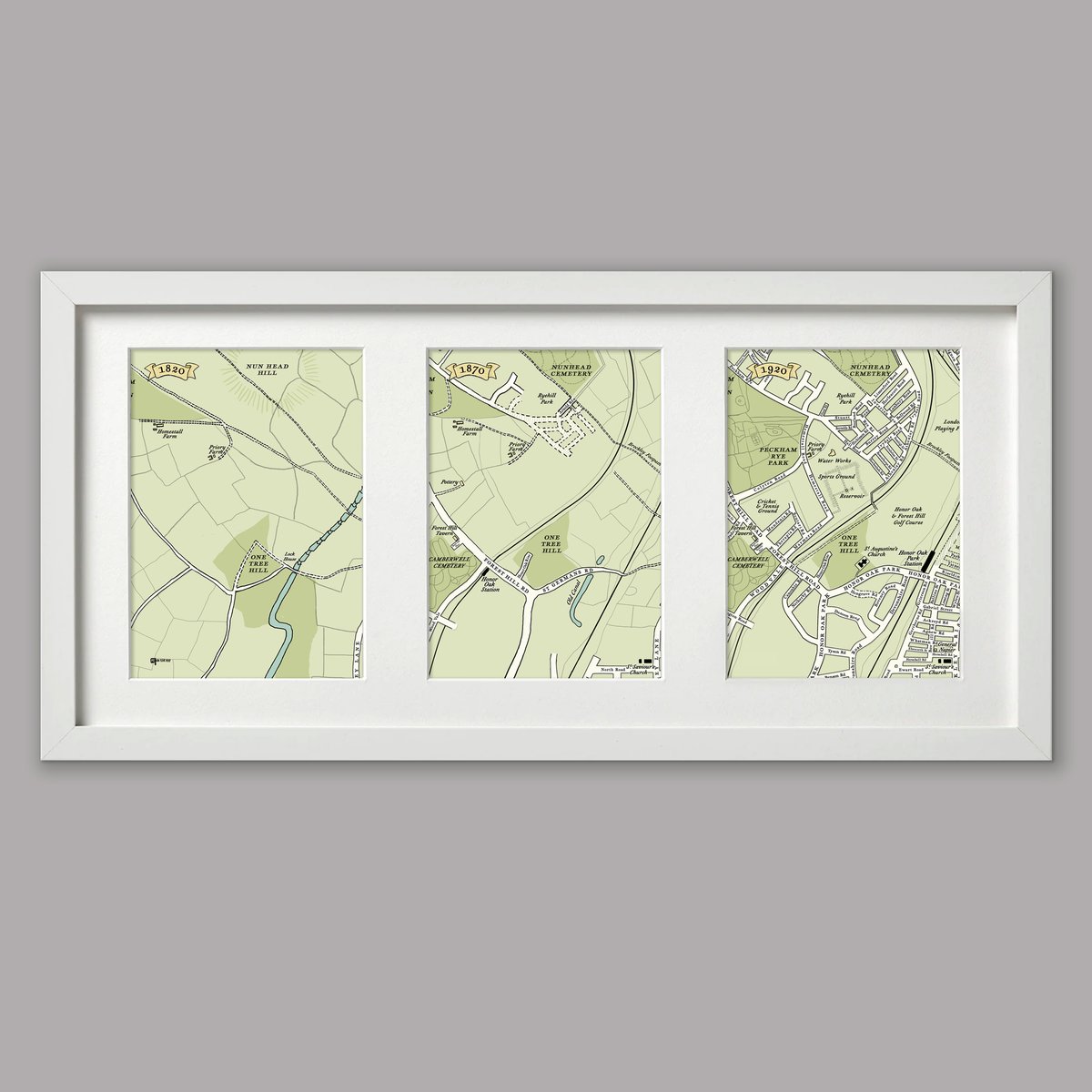 One Hundred Years Map trio – Nunhead - SE15 - Honor Oak - SE23 - SE22 ...