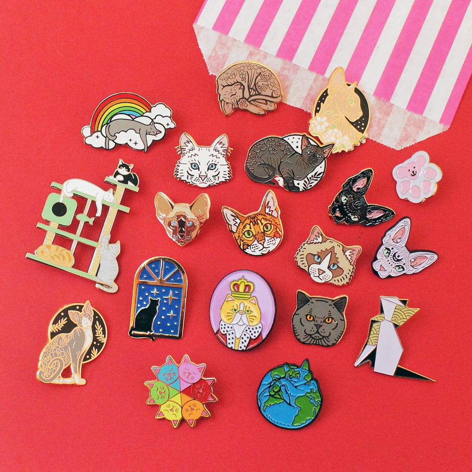 Mystical Sphynx cat enamel pin, cat pin - badge - lapel pin | Clorty ...
