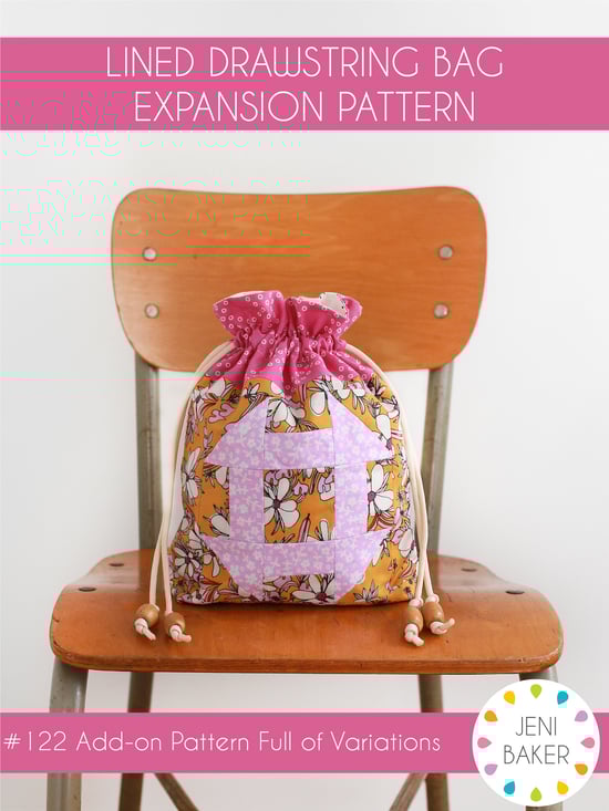Lined Drawstring Bag Pattern Bundle (PDF Download) | Jeni Baker Patterns