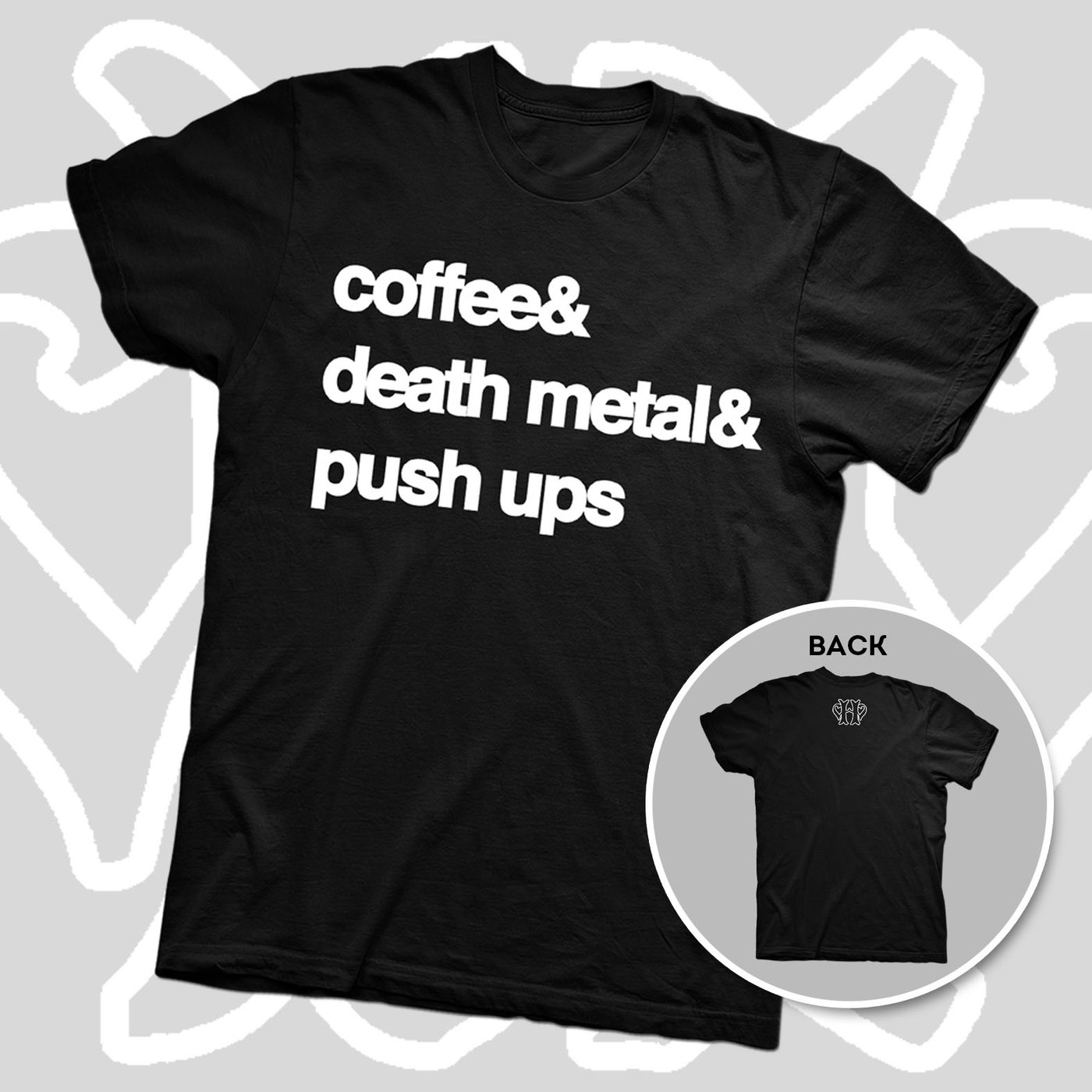 COFFEE & DEATH METAL & PUSH UPS SHIRT (Black) | Martyr Hardcore Metal ...
