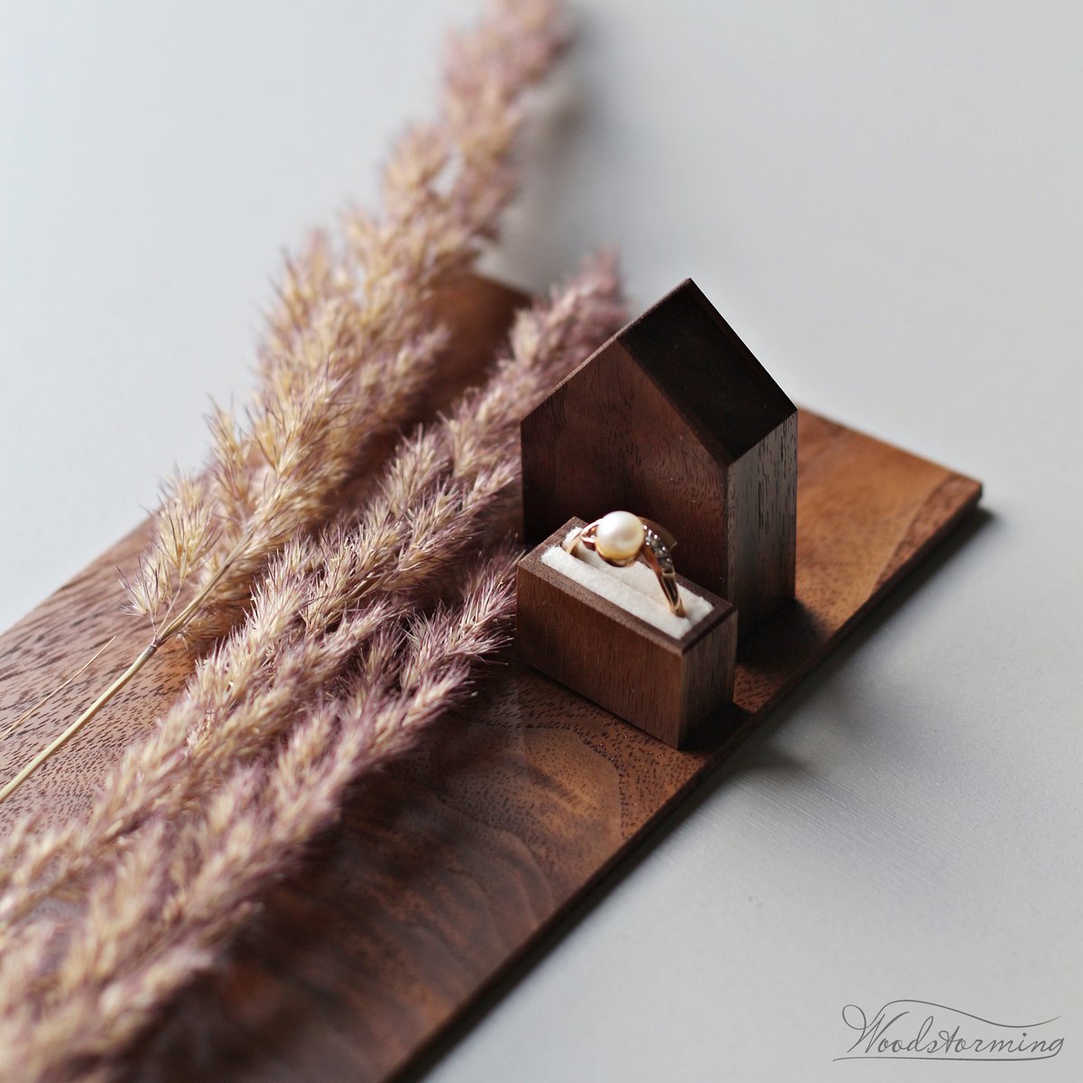 Woodstorming — Tiny proposal ring box, small engagement ring box, house ...