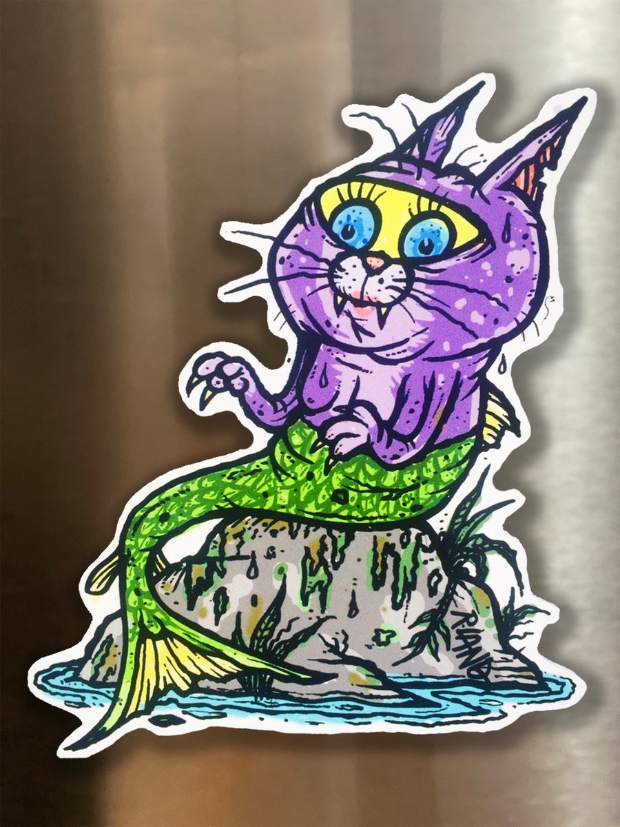 New! Kitten of the Sea Magnetic Art | R. Land