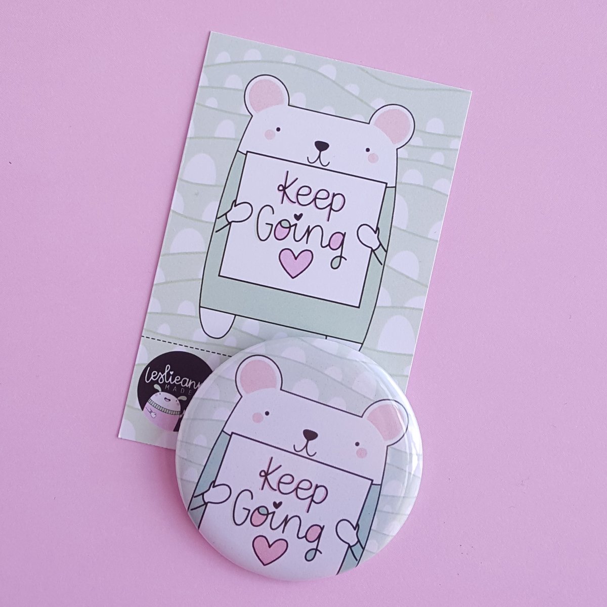 Keep Going : Mint Green Button Badge | Leslieanne Made It