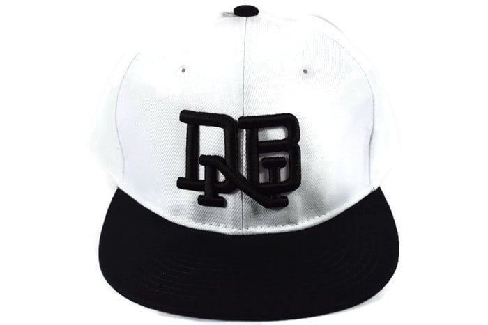 DRUM & BASS SNAPBACK HAT "DNB" - WHITE/BLACK BILL / Junglist Supply Co