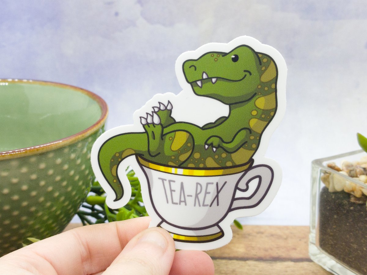 Tea Rex Vinyl Sticker - 3 Inch | The Lurking Quirk