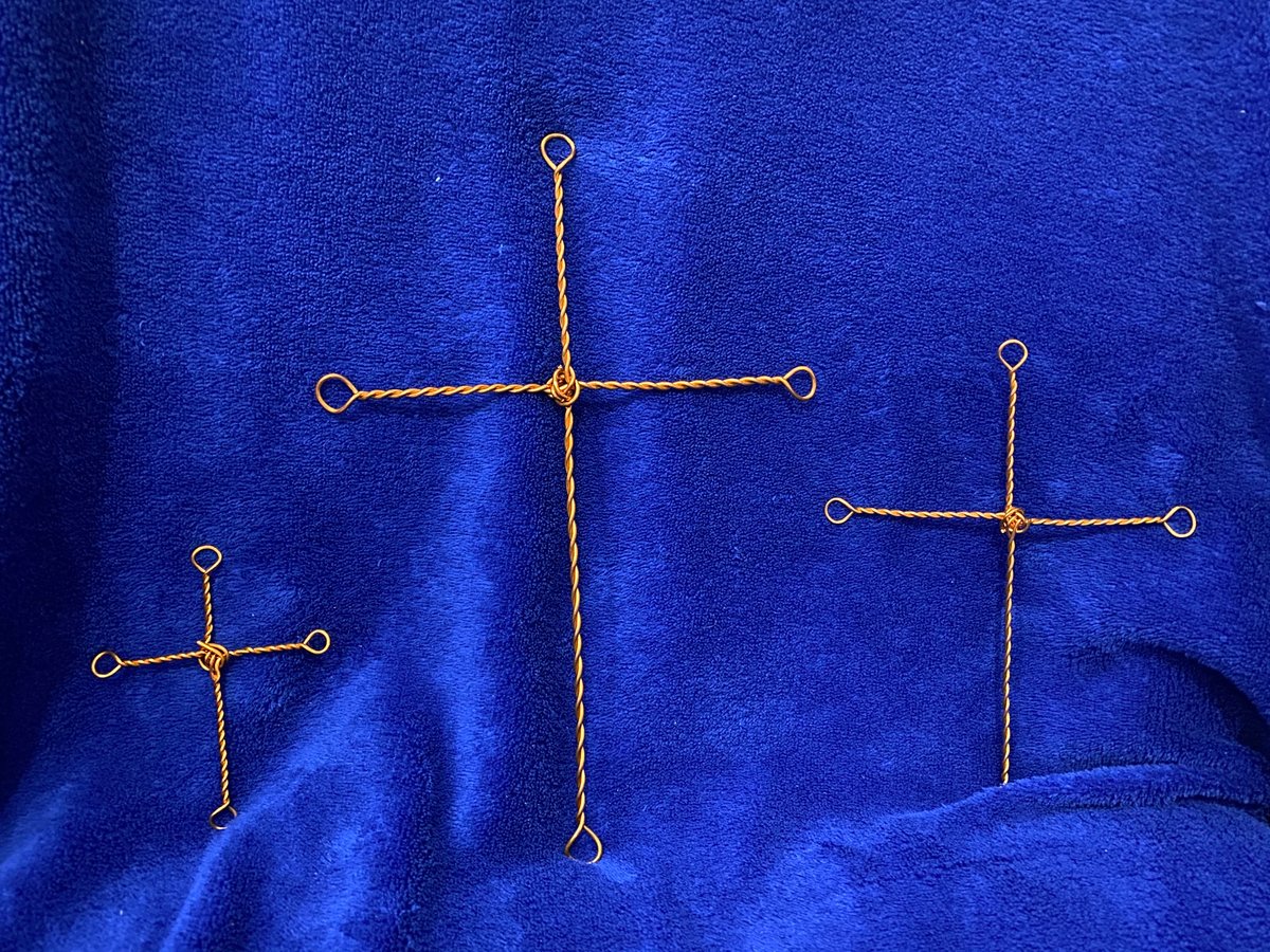 Set of Three Crosses | Copper Cross Metalweaving