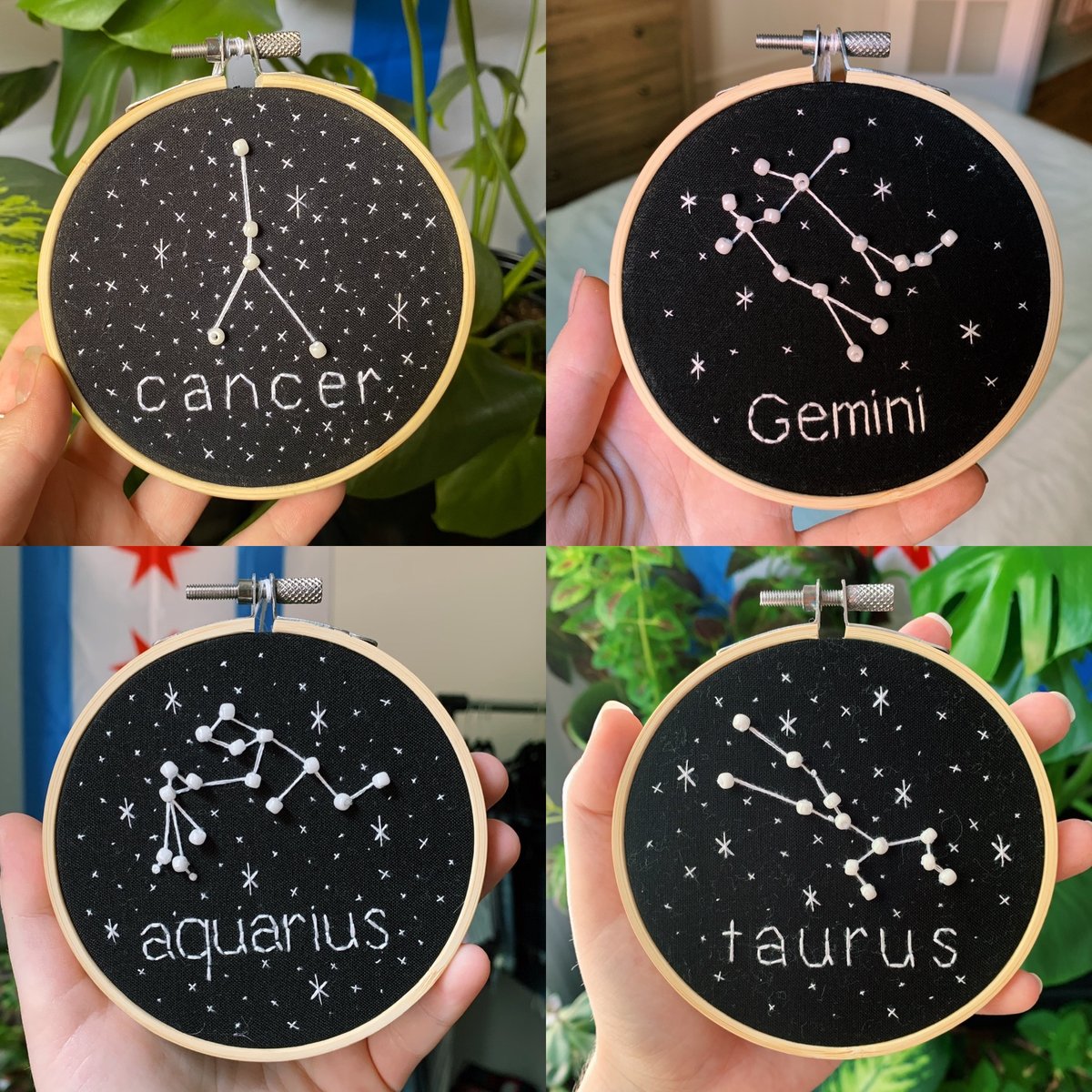 Astrology Constellation Embroidery | Embroidery by Erin