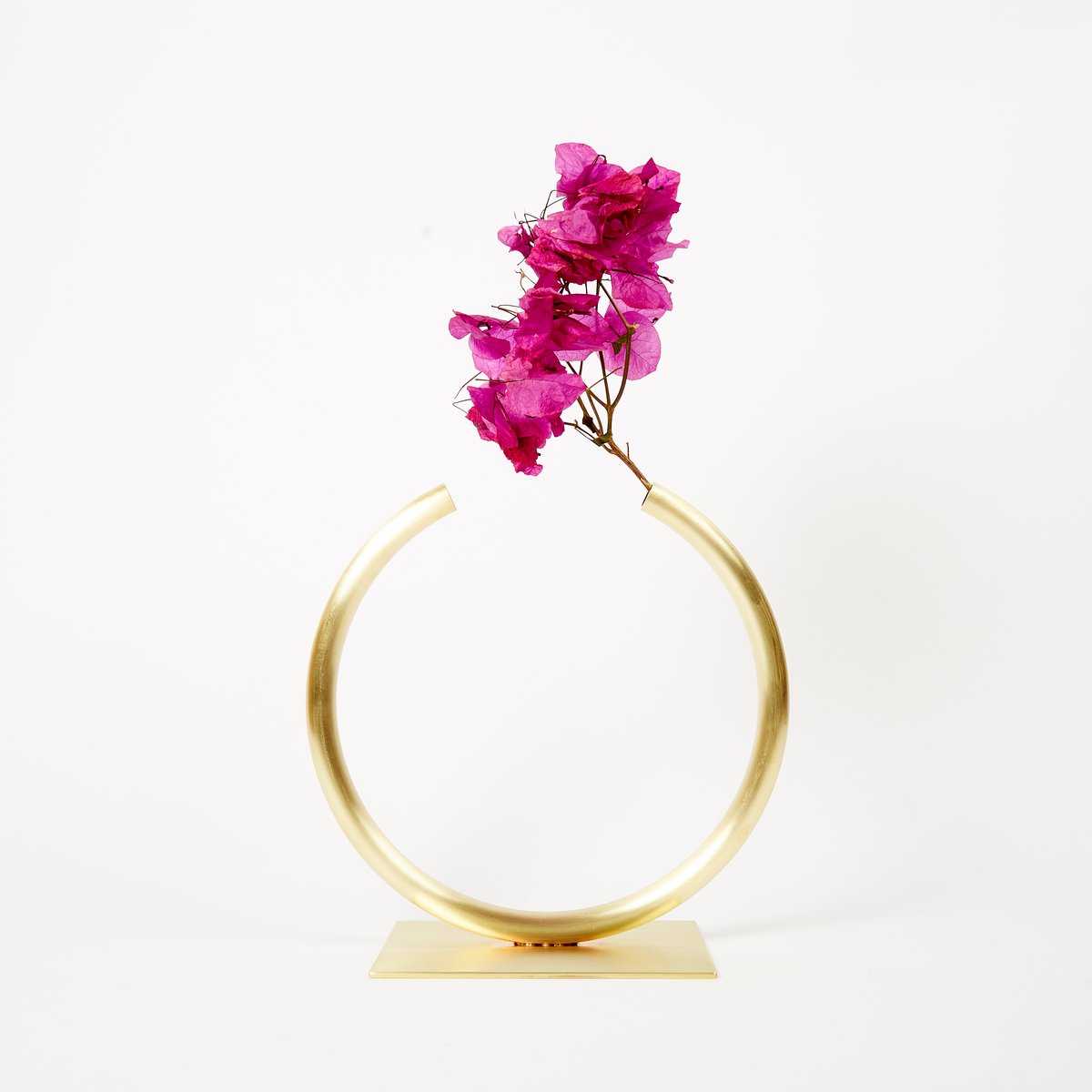 ACV studio — Almost a Circle Vase - Raw Brass, Small circle, Thick Tube