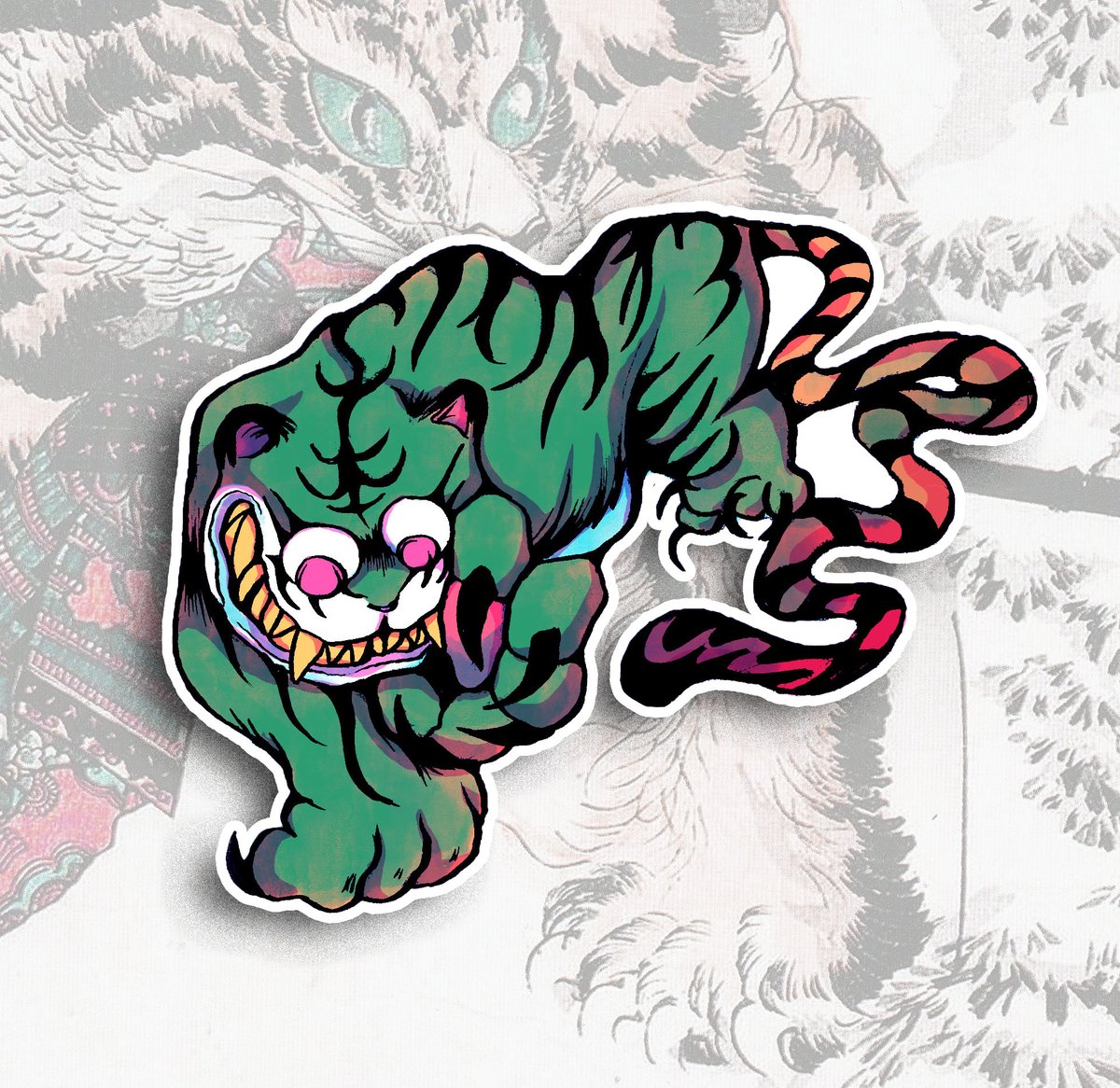 Jade Tiger Sticker | Dalton Doodles Online Shop