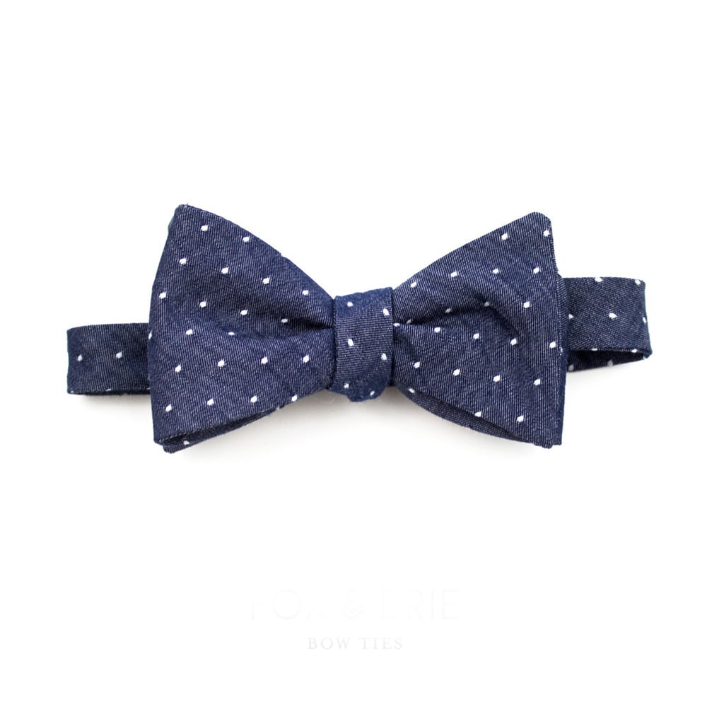 Indigo Dot Bow Tie | Fox & Brie