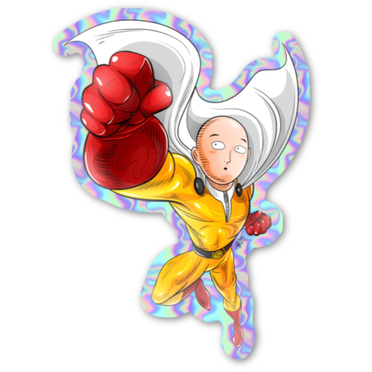 Saitama Holgraphic sticker | Spumoni Toys Co.