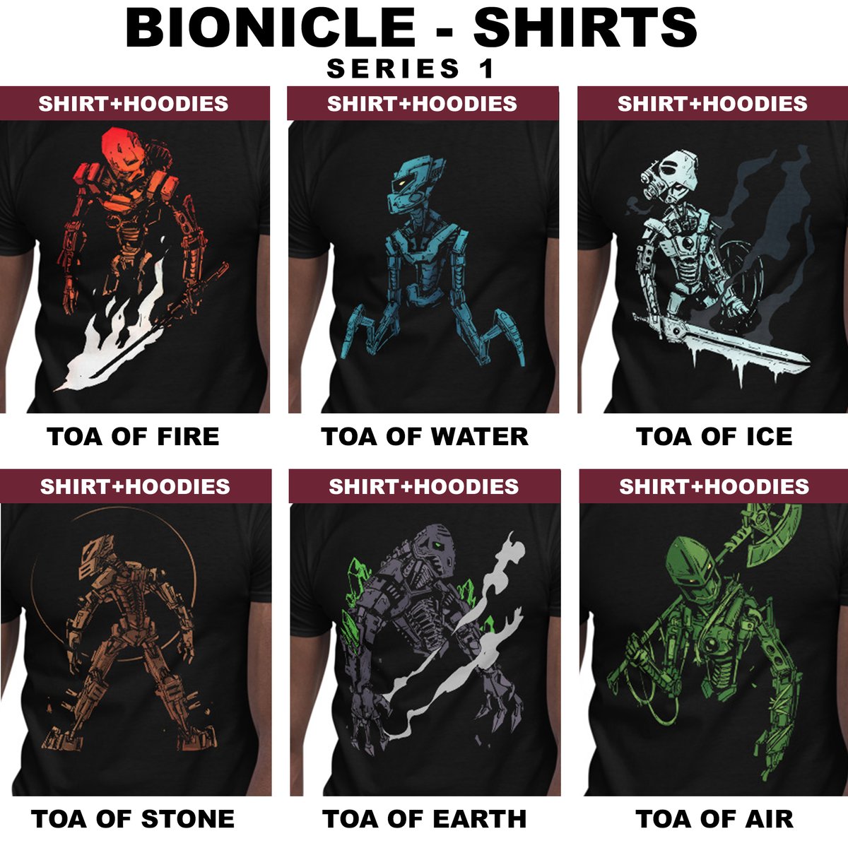 Bionicle Shirts - Series 1 | Creative Mechanics: The Art of Eden Sanders
