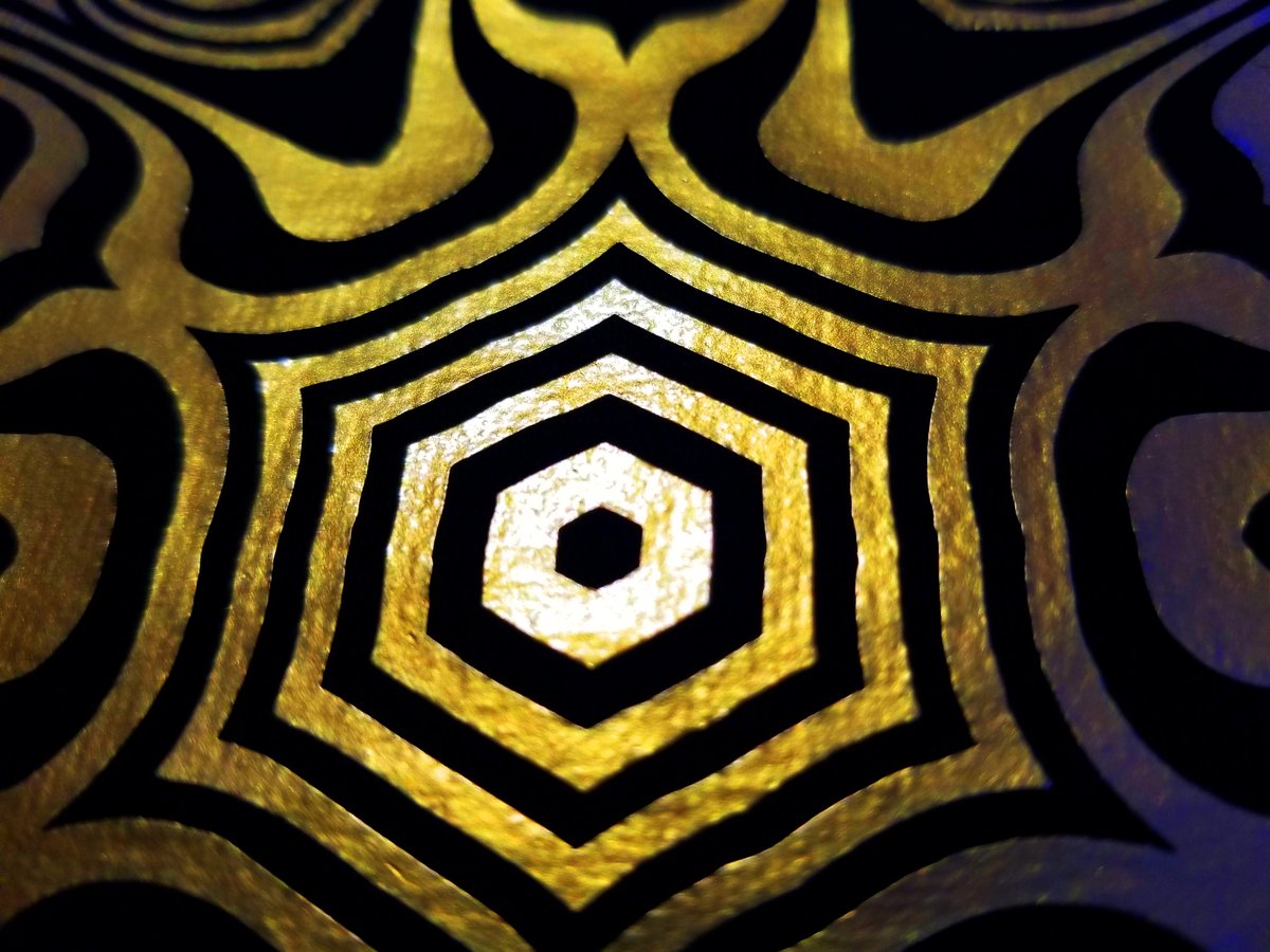 Digital Cymatics Mandala 1 Metallic Gold | Twisted Images